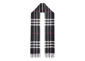 Burberry The Classic Check Cashmere Scarf - Navy Blue