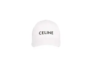 Celine Baseball Cap In Cotton - White