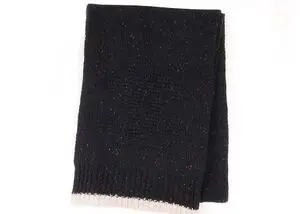 Chanel Cc Logo Cashmere Scarf - Black