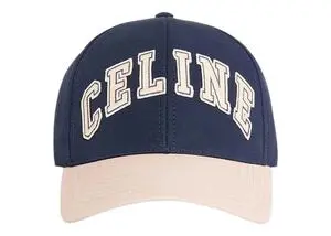 Celine University Baseball Cap - Navy Blue/cream