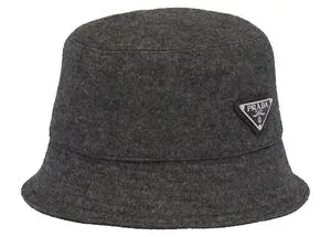 Prada Loden Bucket Hat - Anthracite