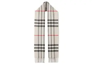 Burberry Check Cashmere Scarf Stone
