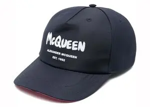 Alexander McQueen Alexander Mcqueen Grafitti Print Cap Navy Blue