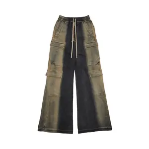 Rick Owens Jumbo Denim Double Cargo Trousers - Blue