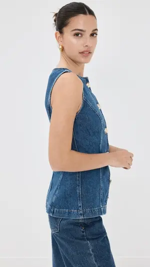 REFORMATION Ophelia Denim Top