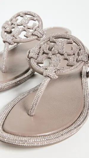 Tory Burch Miller Knotted Pave Sandals - Dark Clay