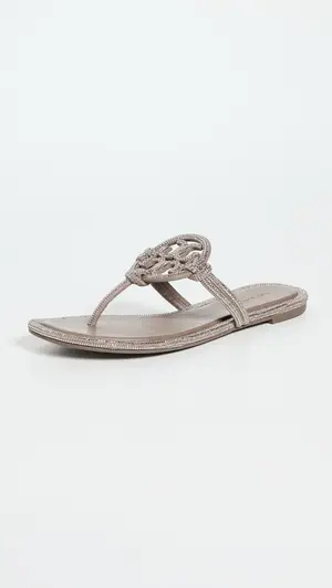 Tory Burch Miller Knotted Pave Sandals - Dark Clay