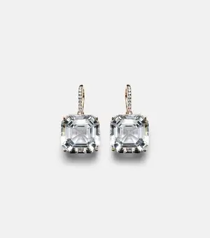 Mateo 14kt Yellow Earrings With Quartz And Diamonds - Gold