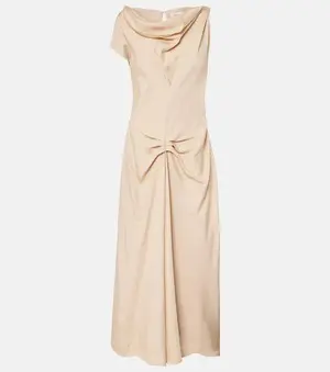 Victoria Beckham Deconstructed Gathered Midi Dress