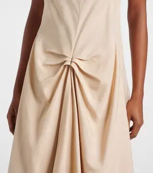 Victoria Beckham Deconstructed Gathered Midi Dress