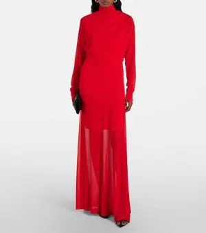 Proenza Schouler Paula Sheer Crepe Jersey Gown