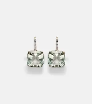 Mateo 14kt Yellow Earrings With Amethyst And Diamonds - Gold