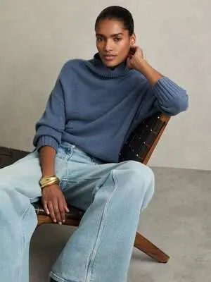 REISS Corrine 100% Cashmere Roll Neck Jumper