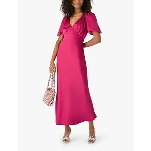 OMNES Satin Maxi Dress - Magenta