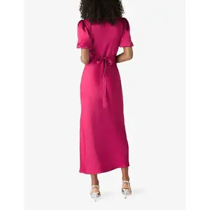 OMNES Satin Maxi Dress - Magenta