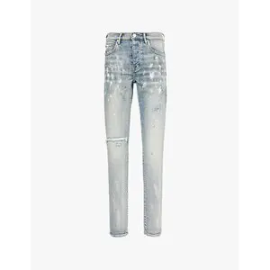 PURPLE BRAND P001 Paint Blowout Slim-fit Stretch-denim Jeans - Light Indigo