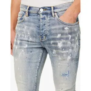 PURPLE BRAND P001 Paint Blowout Slim-fit Stretch-denim Jeans - Light Indigo