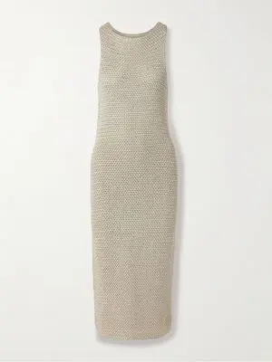 Veronica De Piante Dorothea Crocheted Silk Midi Dress
