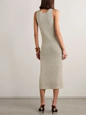 Veronica De Piante Dorothea Crocheted Silk Midi Dress
