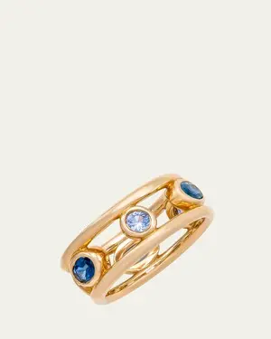 AUDREY C. JEWELS 14k Yellow Ring With Sapphires - Gold