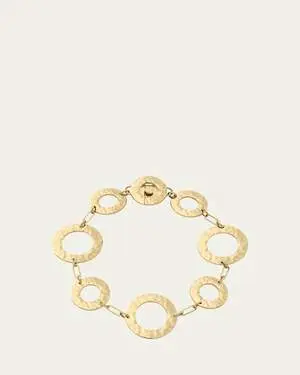 L. KLEIN Como 18k Hammered Link Bracelet, 7.5"l - Gold