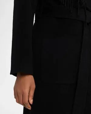 Simkhai SIMKHAI Carrie Belted Fringe Robe Coat Black