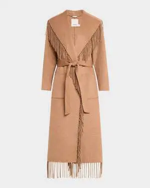 Simkhai - SIMKHAI Carrie Belted Fringe Robe Coat