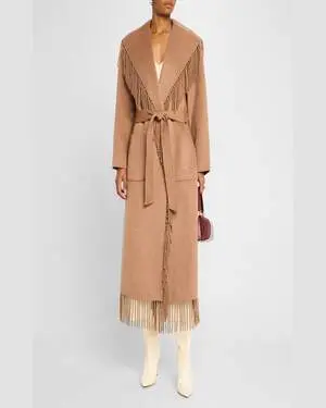 Simkhai - SIMKHAI Carrie Belted Fringe Robe Coat