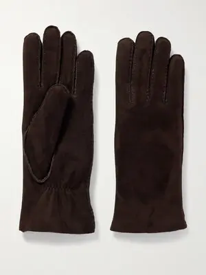 AGNELLE Denise Shearling Gloves - Brown