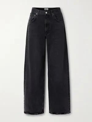 AGOLDE Low Curve Mid-rise Wide-leg Jeans - Black