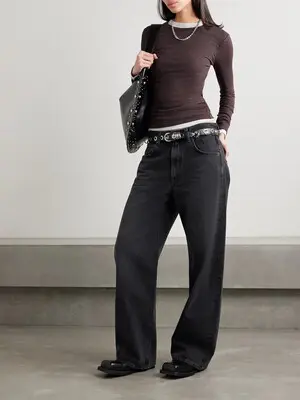 AGOLDE Low Curve Mid-rise Wide-leg Jeans - Black