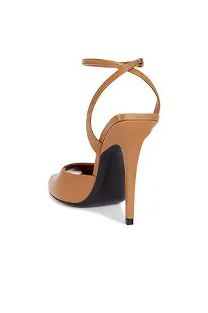 Saint Laurent Orhand Peep Toe Pump - Dark Macadamia