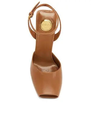 Saint Laurent Orhand Peep Toe Pump - Dark Macadamia