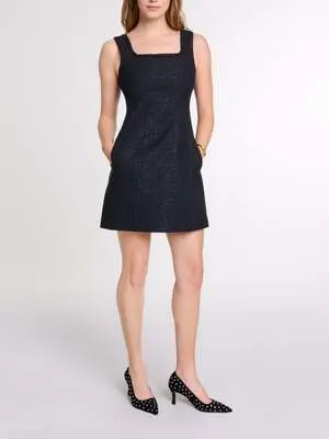 Maje Rhinestone-trimmed Short Dress - Black