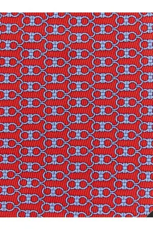 FERRAGAMO Gancini Print Silk Tie - Red