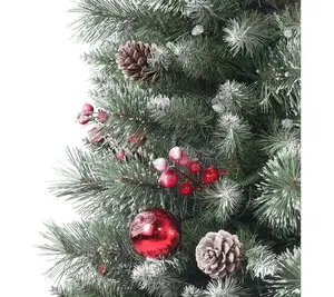 HAUTE DECOR 4.5' Prelit Frosted Ithica Pine Pot Ted Tree