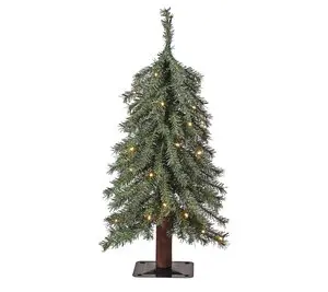 HAUTE DECOR 2' Mountain Fir Tree With Natural Wood Pole - One-color