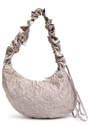 DAMSON MADDER Ruched Satin Shoulder Bag