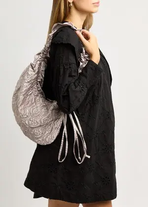 DAMSON MADDER Ruched Satin Shoulder Bag