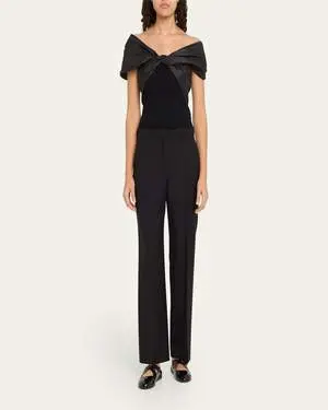 Simkhai Celiana Combo Off-the-shoulder Top - Black
