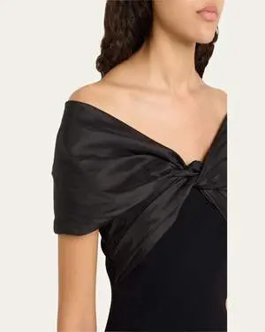 Simkhai Celiana Combo Off-the-shoulder Top - Black