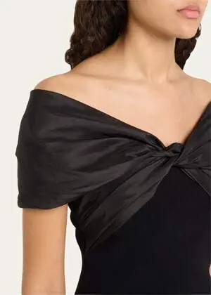 Simkhai Celiana Combo Off-the-shoulder Top - Black