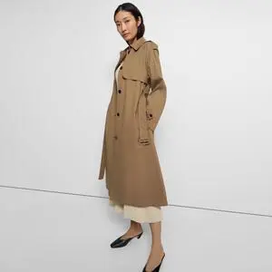 Theory Belted Trench Coat In Technical Twill
