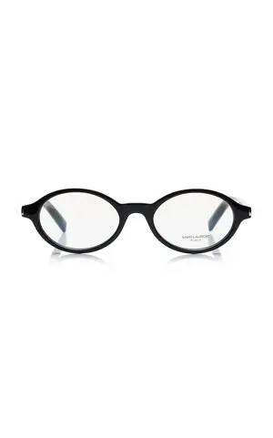 Saint Laurent Jeanne Oval-frame Acetate Glasses - Black
