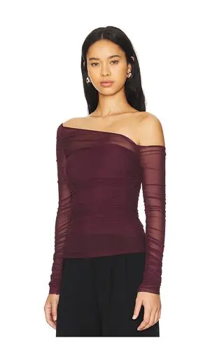SEROYA Shauna Asymmetric Mesh Top