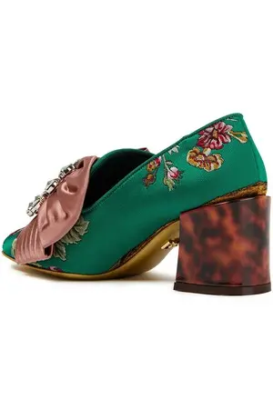 Dolce & Gabbana Embellished Floral-jacquard Loafers