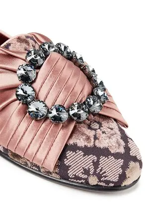 Dolce & Gabbana Crystal-embellished Brocade Loafers