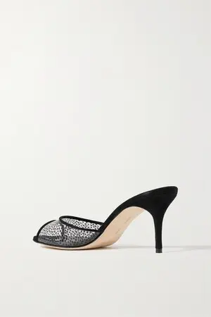 Manolo Blahnik Jadifa 70 Suedetrimmed Pvc Mules