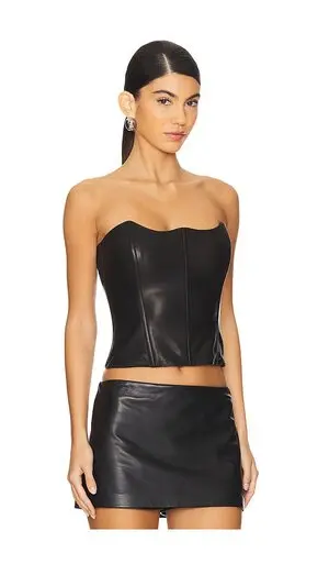 THE SEI Leather Curved Bustier