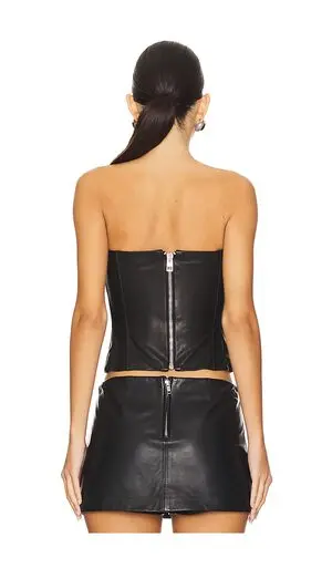 THE SEI Leather Curved Bustier